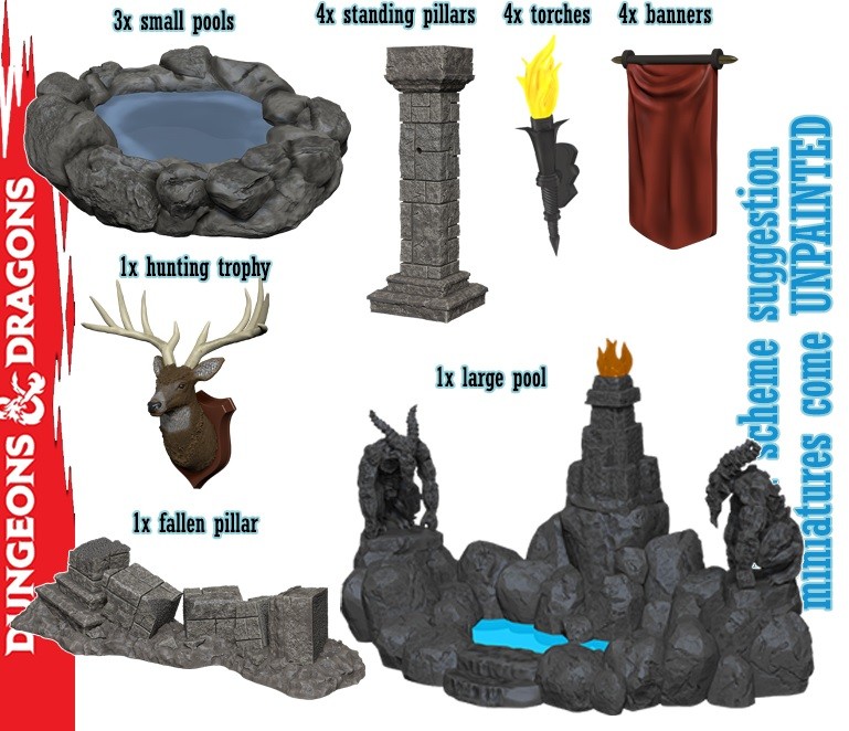 BUY POOLS AND PILLARS SET AMBIENTAZIONE DUNGEONS AND DRAGONS WIZKIDS