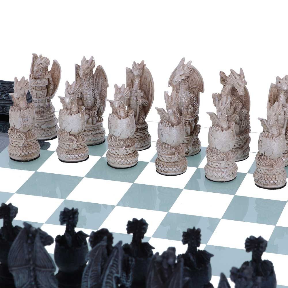 BUY GLASS AND RESIN DRAGON CHESS SET NEMESIS NOW