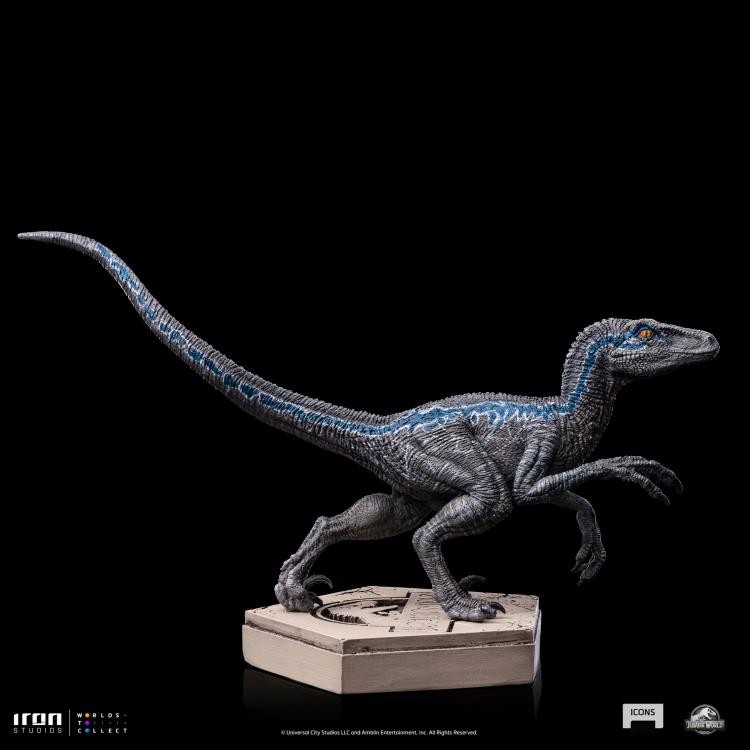 BUY JURASSIC WORLD BLUE STATUE ICONS FIGURE IRON STUDIOS