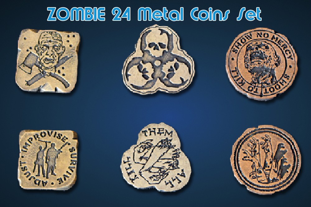 BUY ZOMBIE 24 METAL COINS SET DRAWLAB ENTERTAINMENT