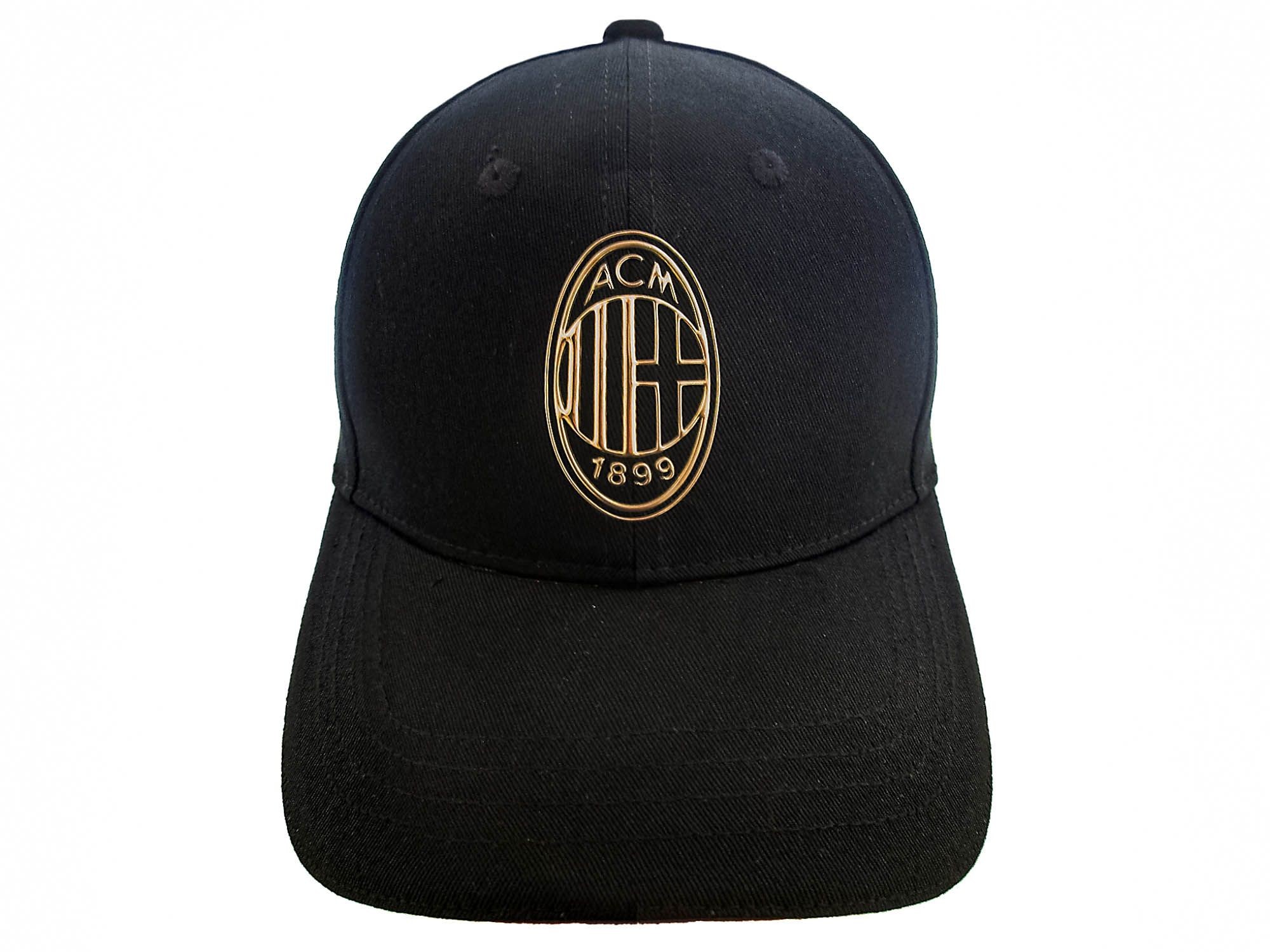 CAPPELLO BASEBALL CAP AC MILAN LOGO ORO UFFICIALE NERO