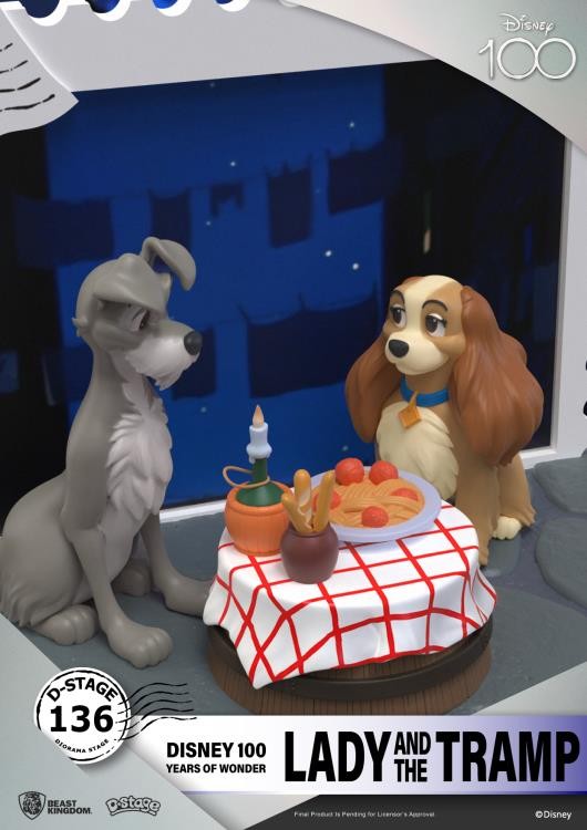 BEAST KINGDOM D-STAGE DISNEY 100 YEARS LADY AND THE TRAMP STATUA FI...