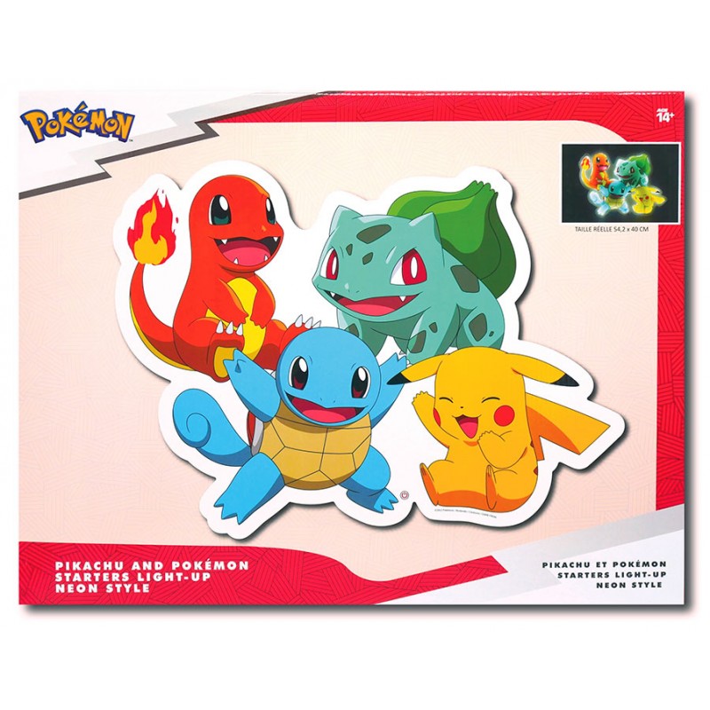 TEKNOFUN POKEMON PIKACHU AND STARTERS WALL LED LAMP LAMPADA
