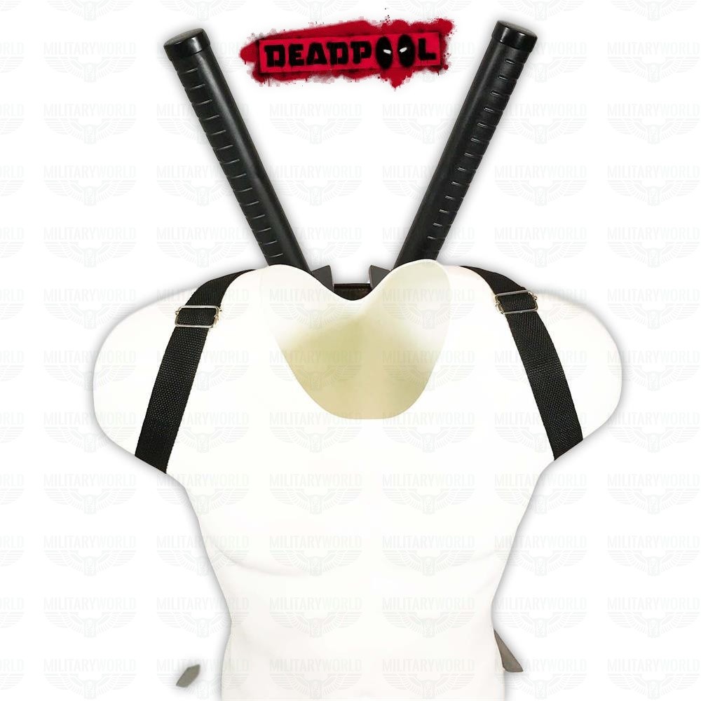 DEADPOOL DOPPIA KATANA CON SHOULDER HOLSTER REPLICA 103CM