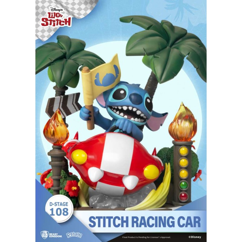 BEAST KINGDOM D-STAGE LILO AND STITCH DS-108 STITCH RACING CAR STAT...
