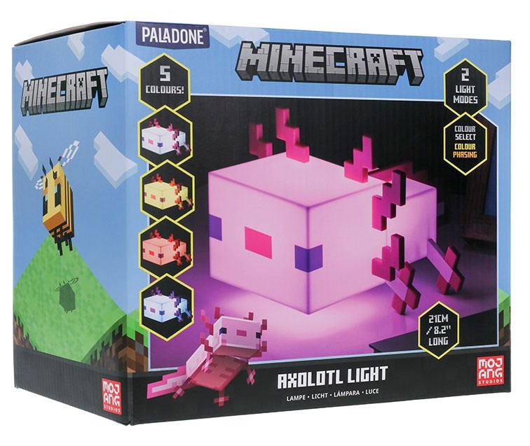 PALADONE PRODUCTS MINECRAFT 3D LAMP AXOLOTL LIGHT LAMPADA FIGURE