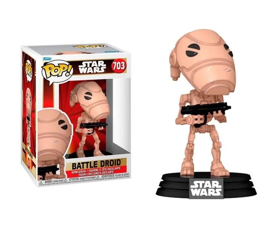 FUNKO FUNKO POP! STAR WARS 703 BATTLE DROID BOBBLE HEAD FIGURE