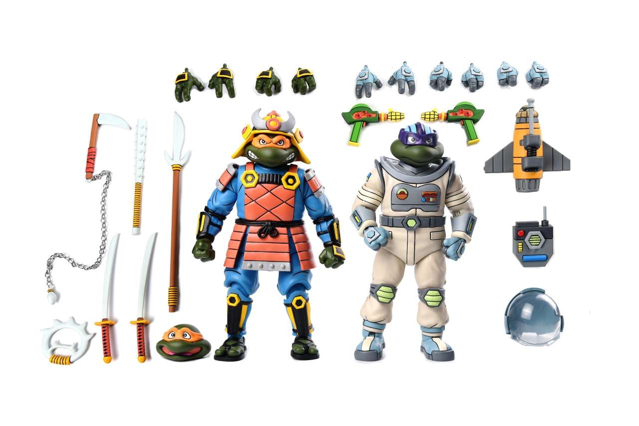 NECA TEENAGE MUTANT NINJA TURTLES SAMURAI MICHELANGELO & SPACE DONA...