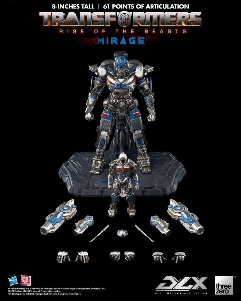 THREEZERO TRANSFORMERS RISE OF THE BEASTS DLX MIRAGE ACTION FIGURE