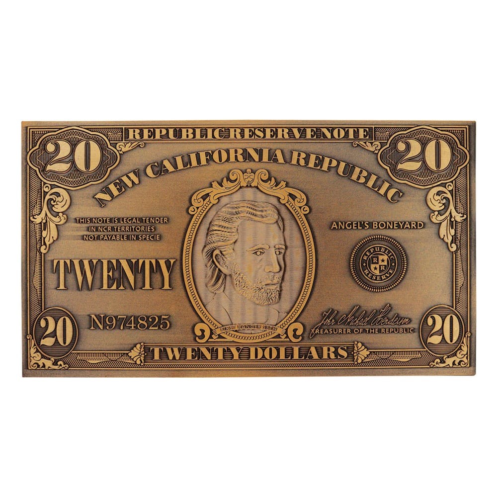 FANATTIK FALLOUT NEW VEGAS NCR 20 DOLLAR BILL METAL REPLICA