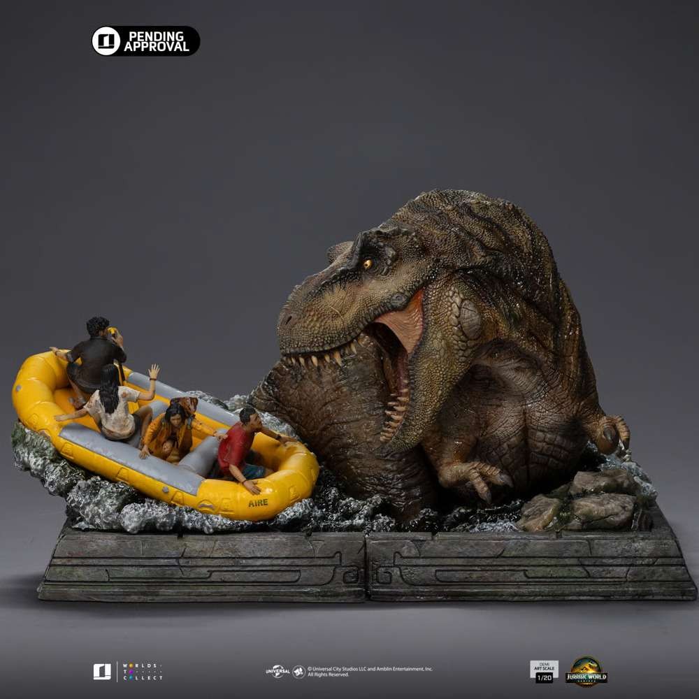 BUY JURASSIC WORLD REBIRTH T-REX RIVER SCENE DEMI ART SCALE 1/20 ST...