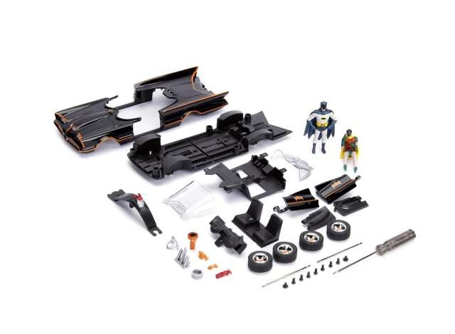 JADA TOYS CLASSIC TV SERIES BATMOBILE AND BATMAN 1966 MODEL KIT FIGURE